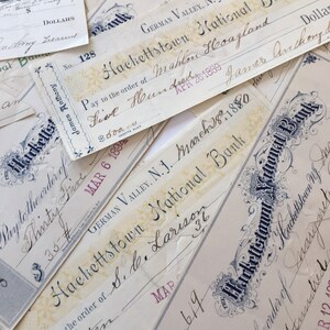 ANTIQUE Checks SET of Ten 1800s Handwritten Cancelled Checks Assortment ...