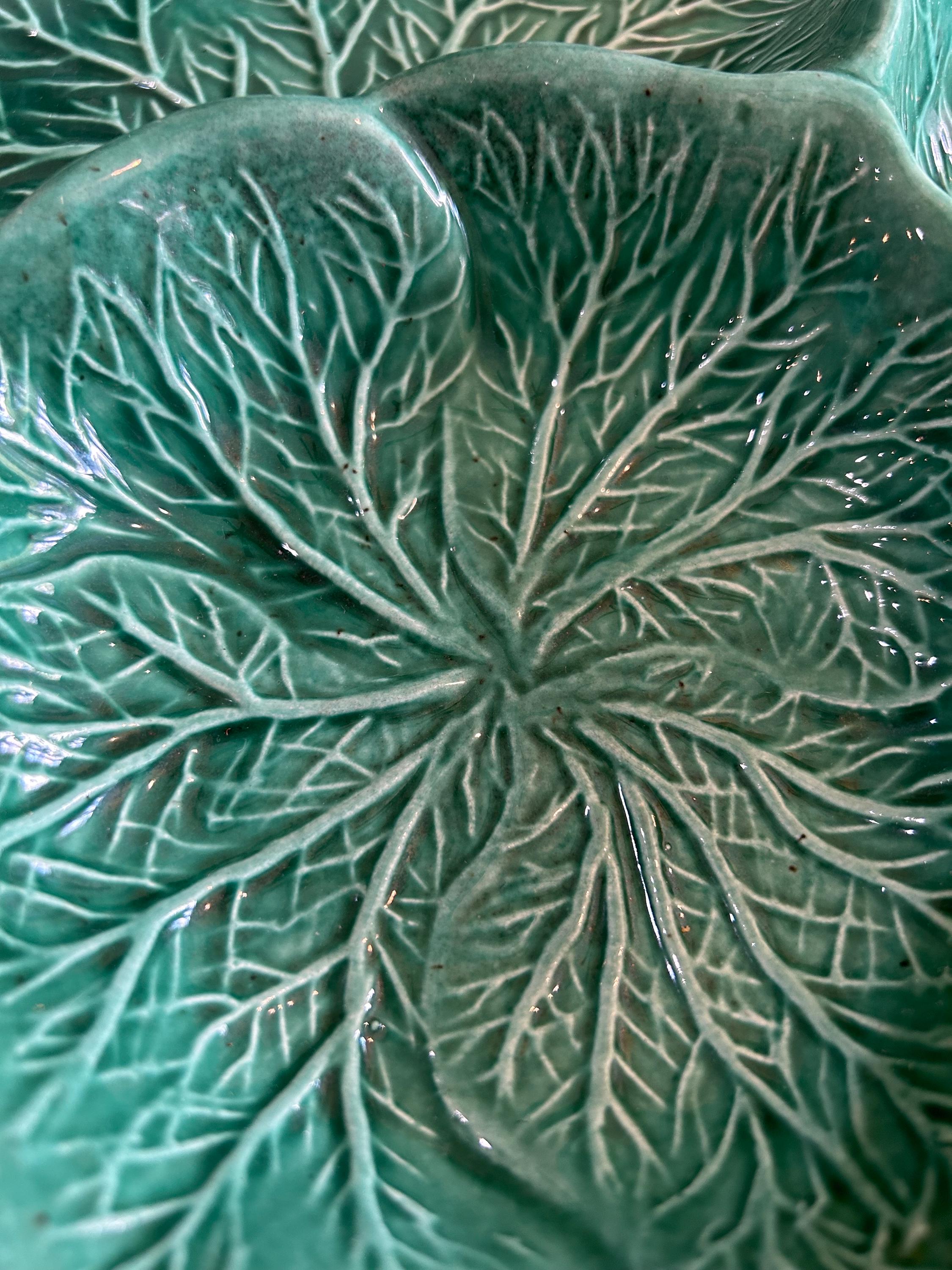 Vintage Cabbage Divided Plate R111 Cabbage Leaf Dish Tray Calif Made in ...