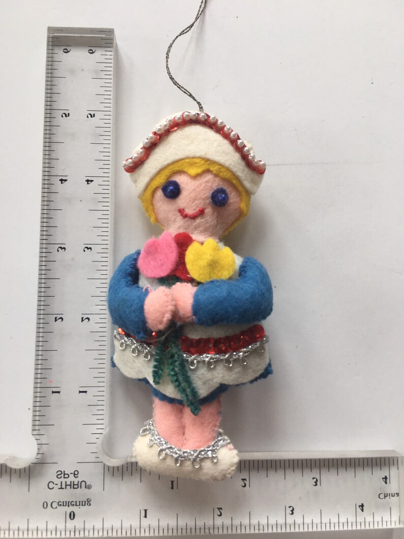 Vintage Doll Little Dutch Girl Hand Made Felt Ornaments - Etsy