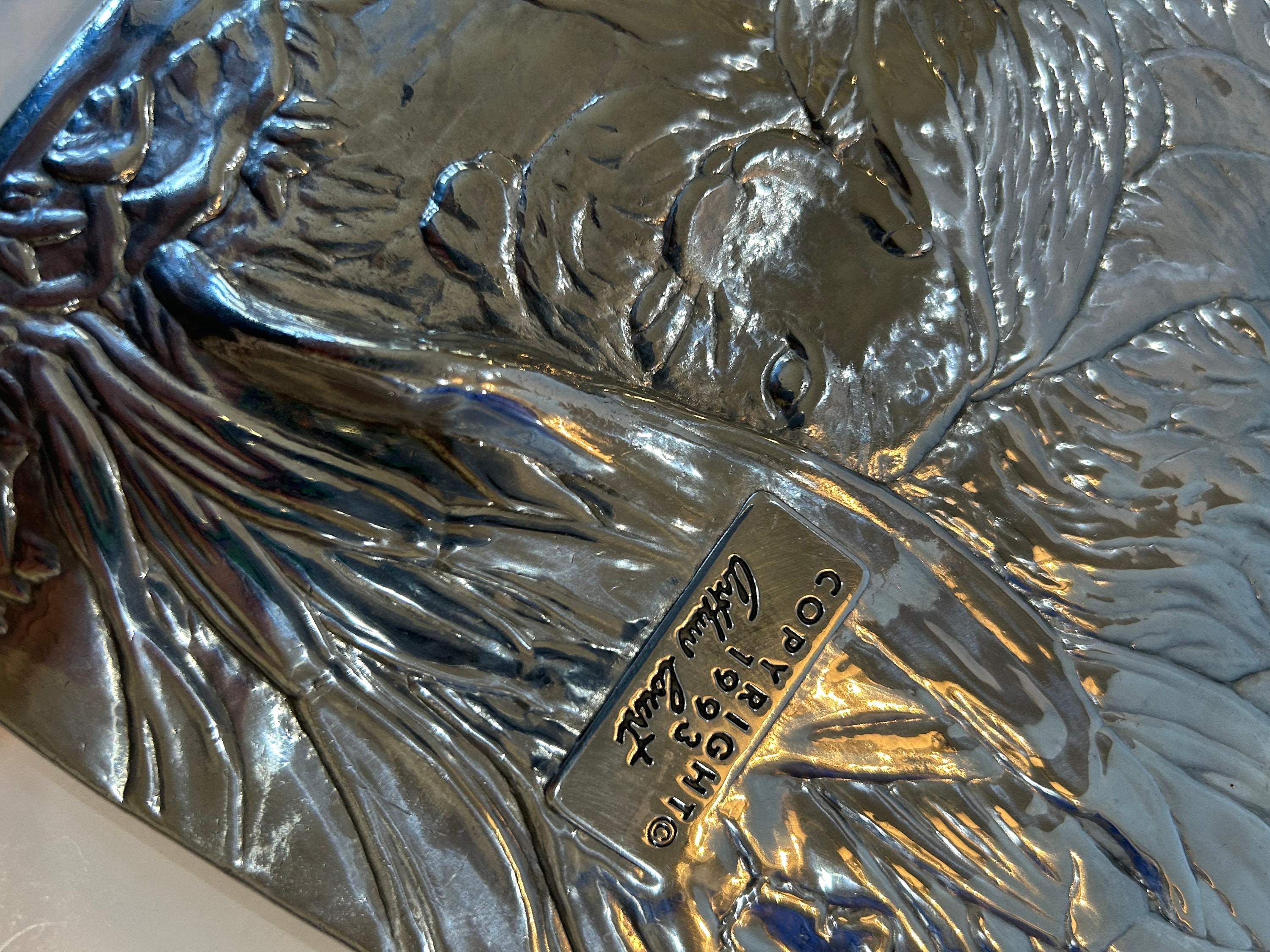 Vintage Arthur Court Rabbit Bunny Large Square Platter Aluminum Relief ...