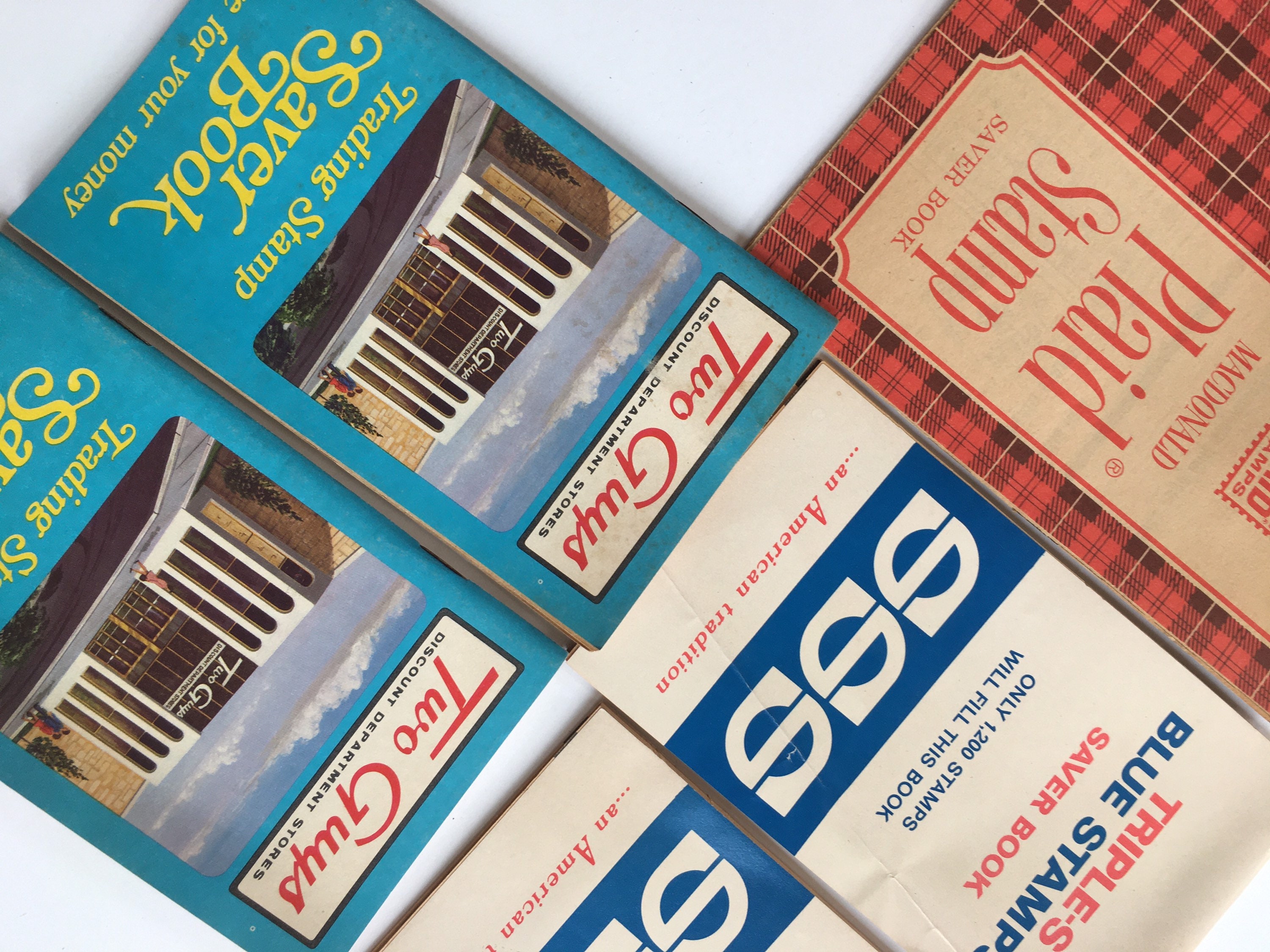 Vintage S & H Green Stamps Plaid Stamps Books and Loose Stamps Two Guys ...
