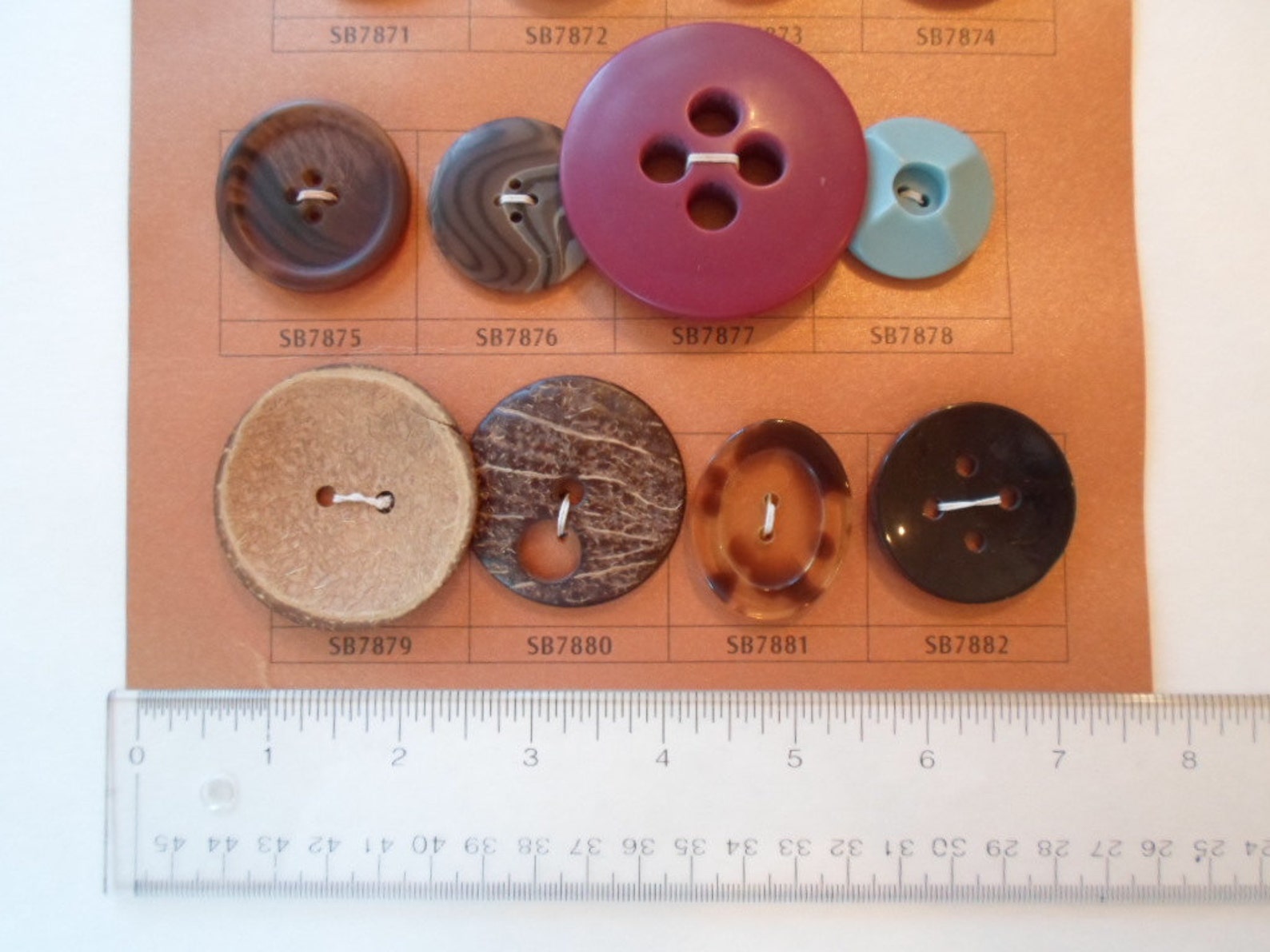 Button Sample Salesman Card With 16 LARGE Assorted Colorful | Etsy