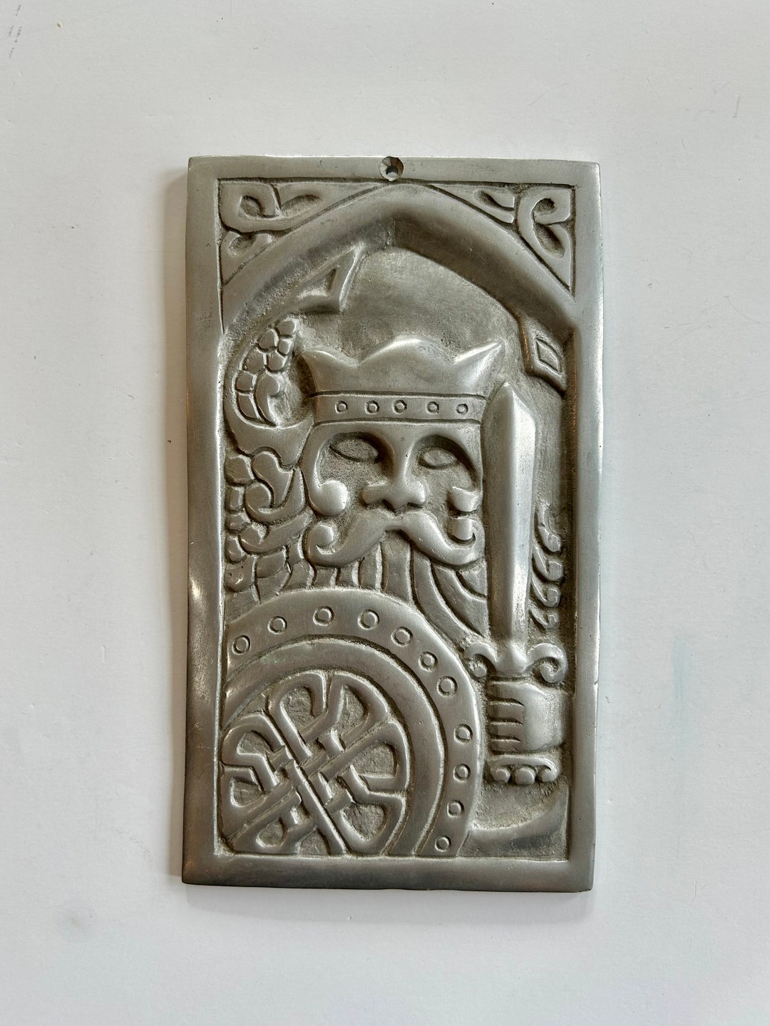 Vintage Viking Metal Plaque Viking Helmet Relief Sign Striking ...