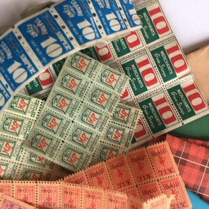 Vintage S & H Green Stamps Plaid Stamps Books and Loose Stamps Two Guys ...
