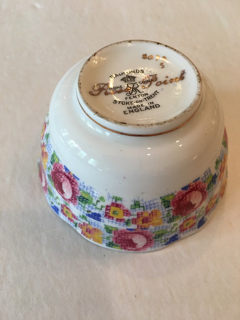 Vintage SMALL BOWL Radfords Fenton Stoke on Trent Bone China Rose Point ...