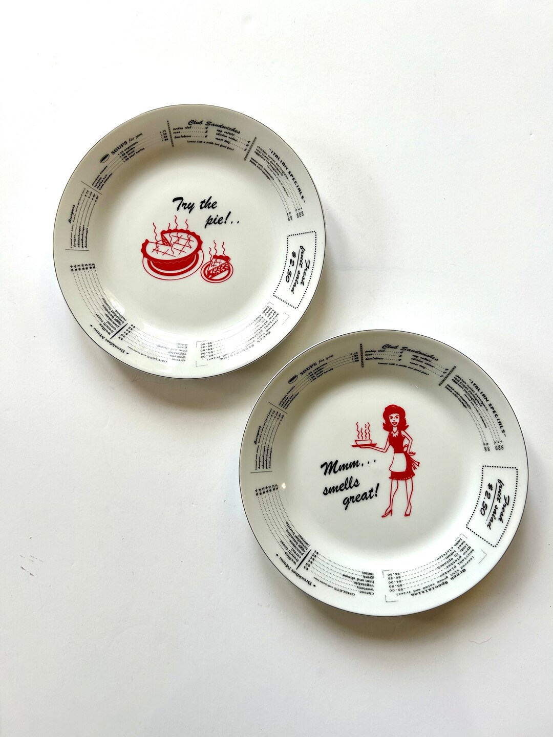 Vintage I.godinger and Co Route 66 Roadside Diner Plates Dishes Set of ...