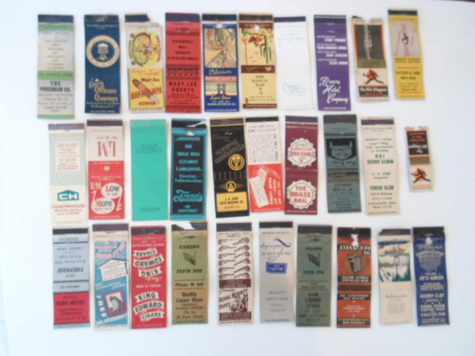 Vintage Matchbook Collection Multi Colored 30 Vintage Graphics Hotels ...