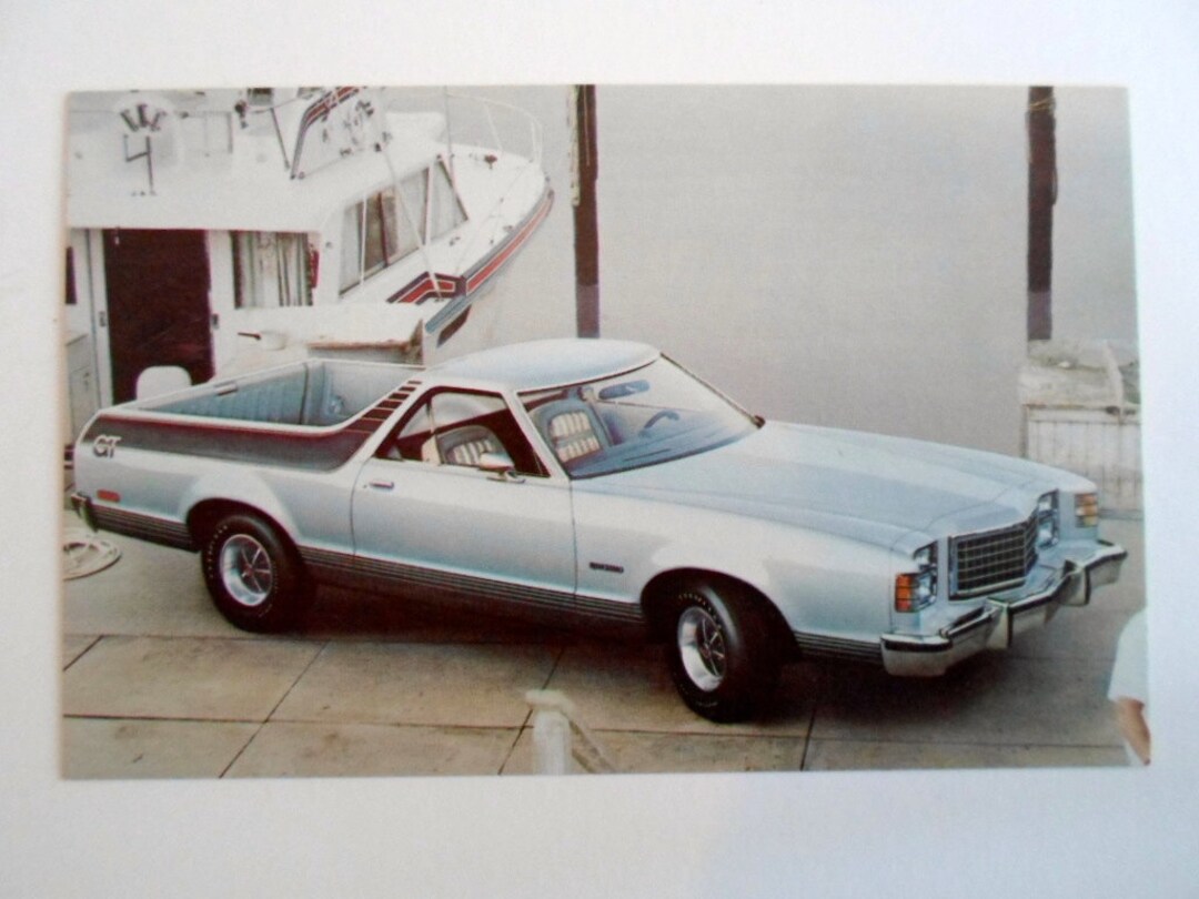Vintage 1977 Ranchero GT Dealer Advertising Postcard With Blue Car ...