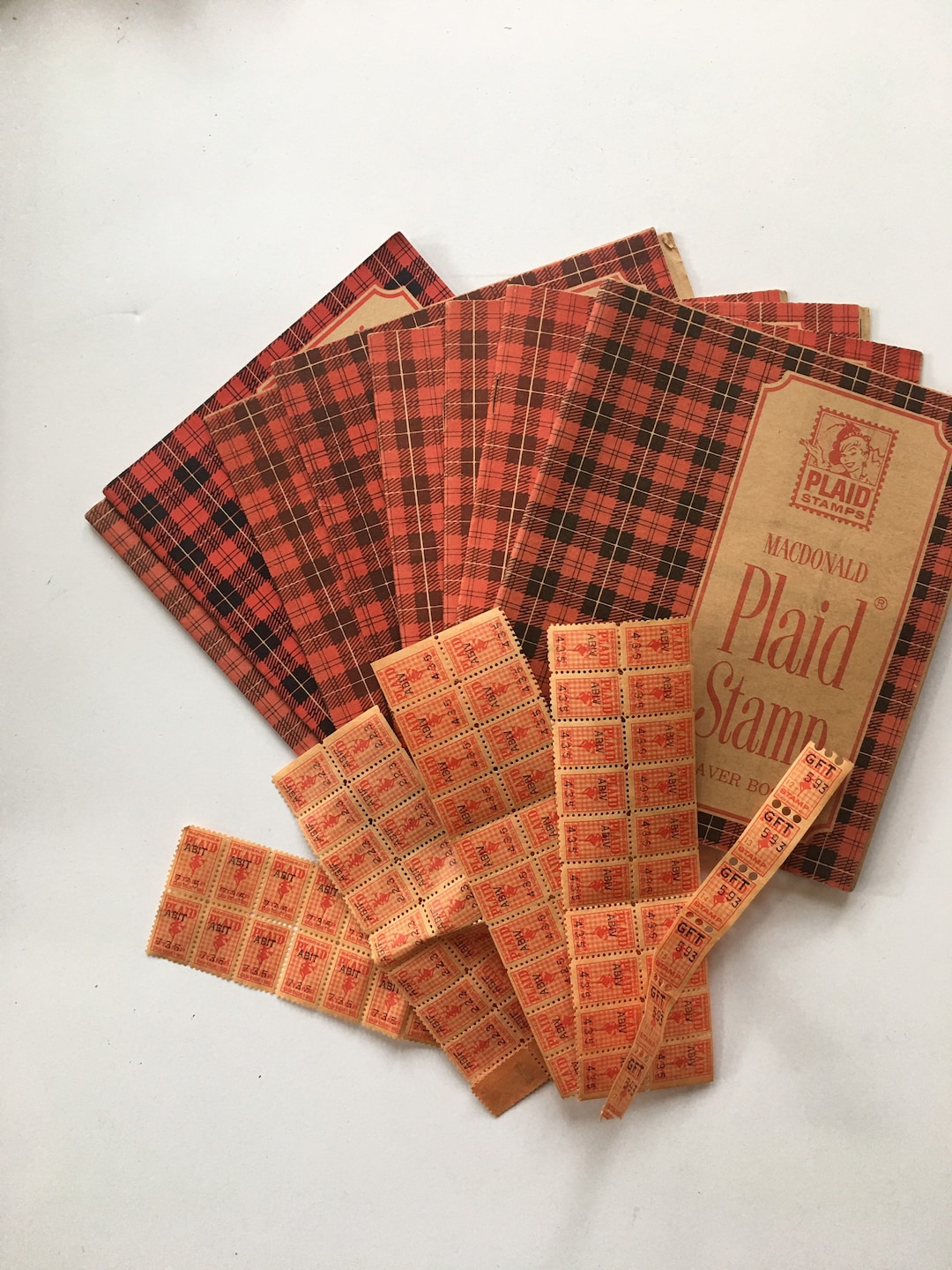 Vintage Mac Donald Plaid Stamps and Blank Plaid Stamp Books Ephemera ...