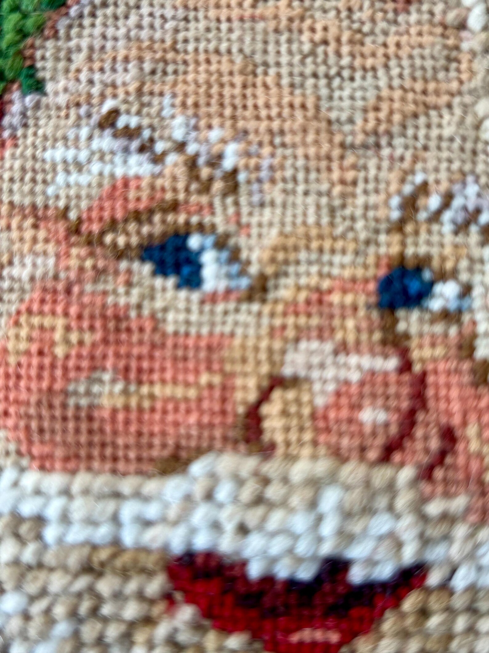 Vintage Jolly Santa Needlepoint by Poman International Partially ...