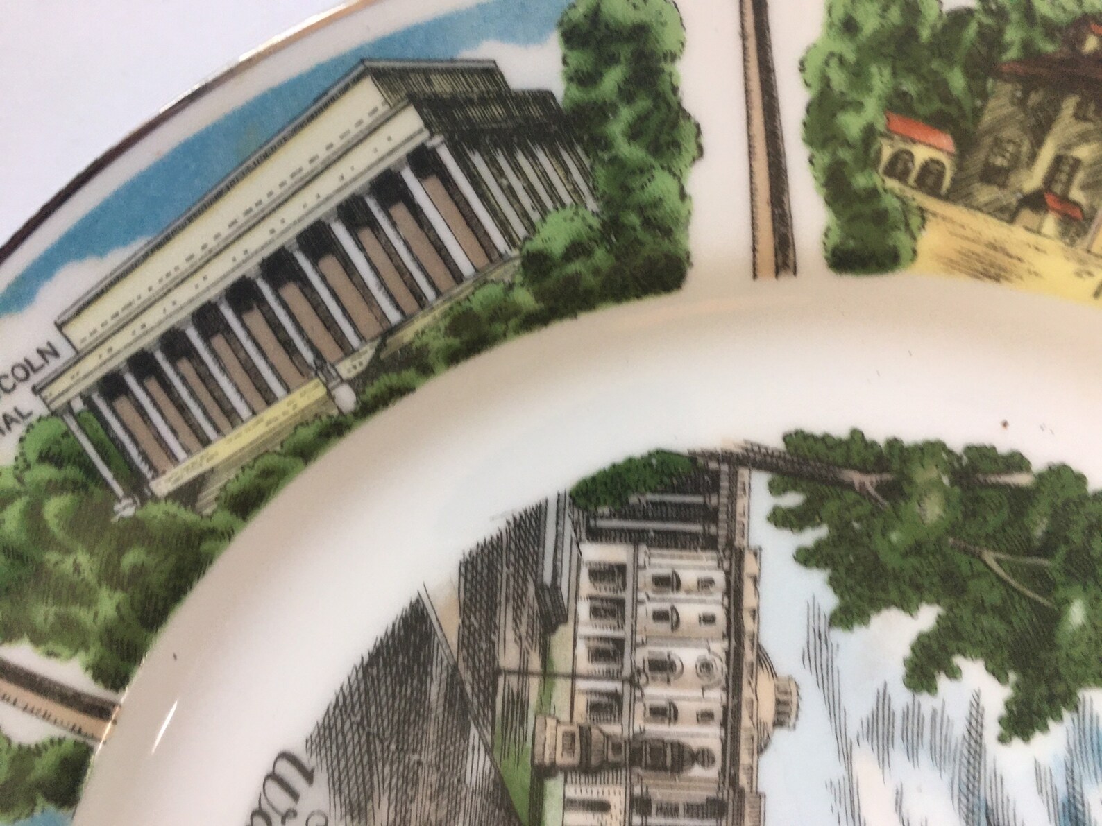 Vintage Washington DC State Plate Ceramic Souvenir Dish Plate Monuments ...