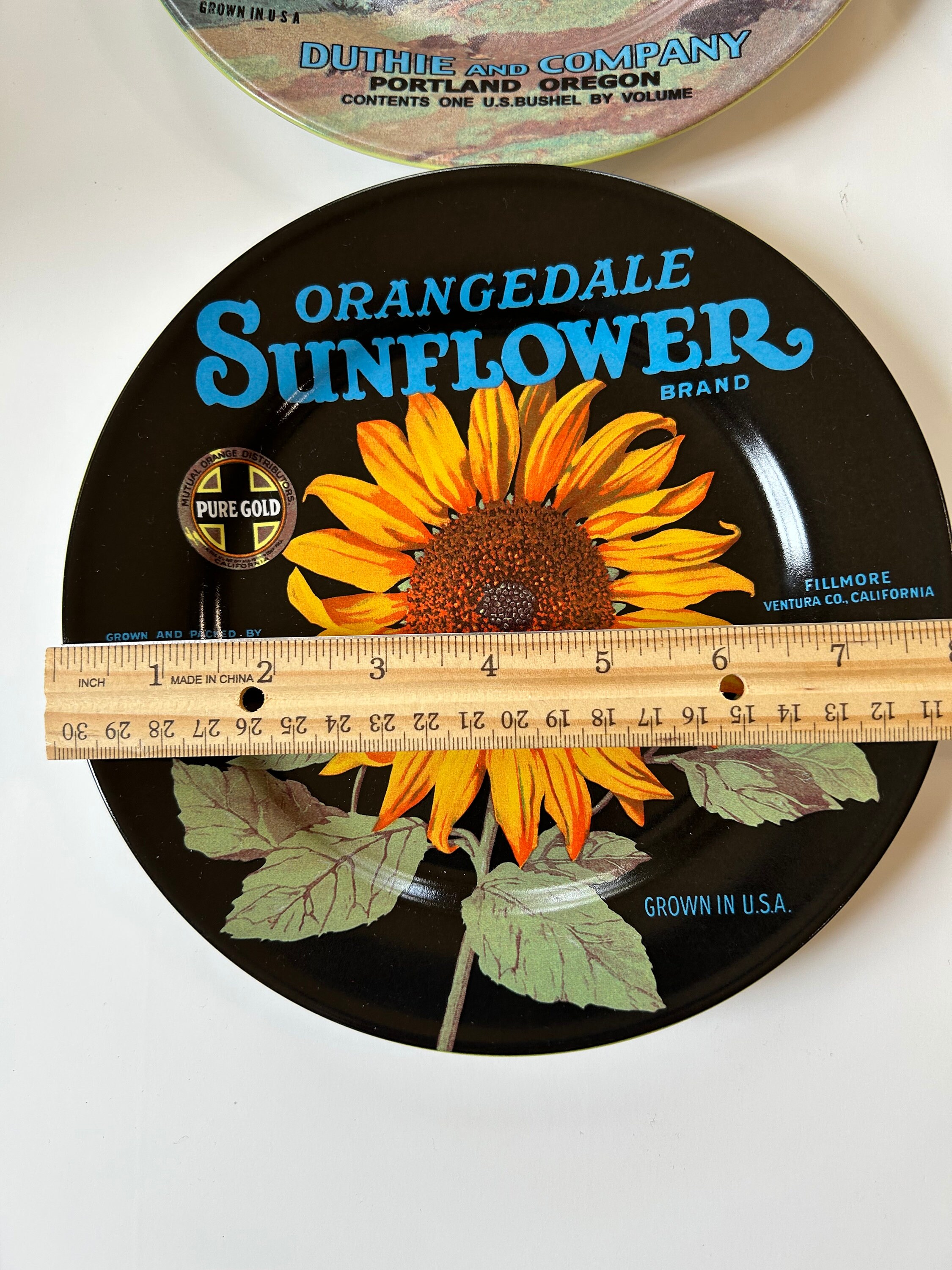 Vintage Oneida Vintage Label Plates Set of 9 Colorful Dish - Etsy