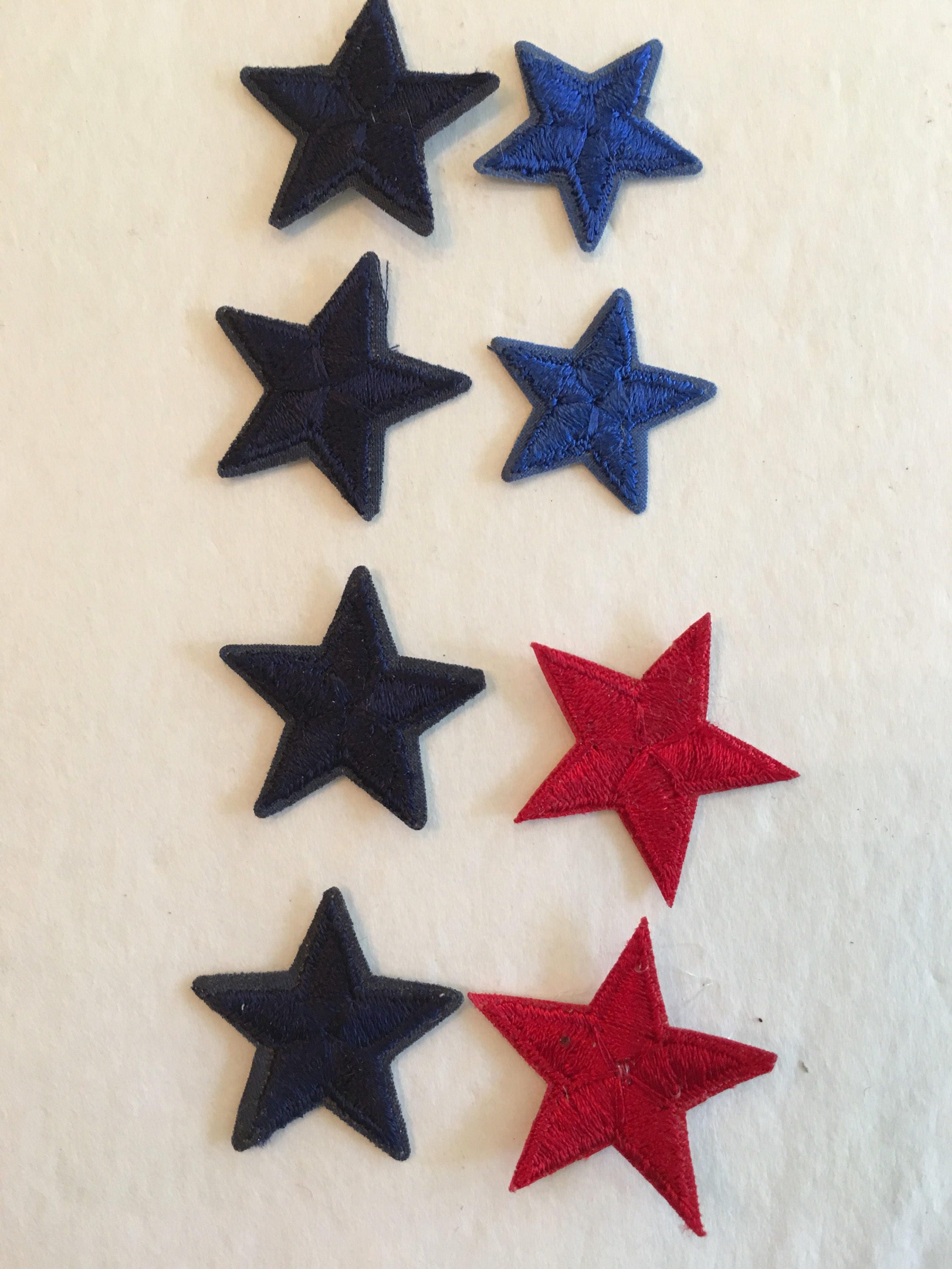 Vintage appliques patches red white and blue nautical stars boat wheel ...