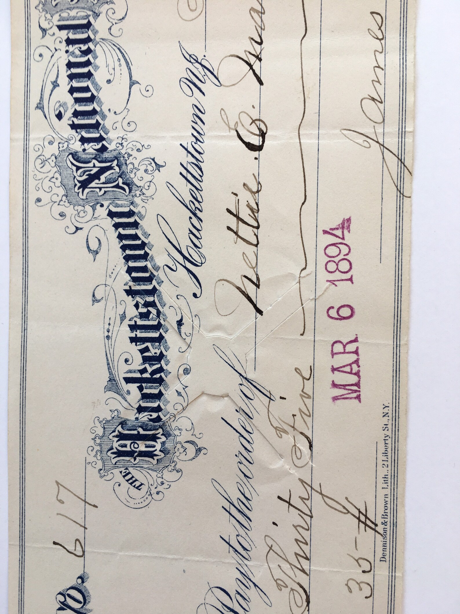 ANTIQUE Checks SET of Ten 1800s Handwritten Cancelled Checks Assortment ...