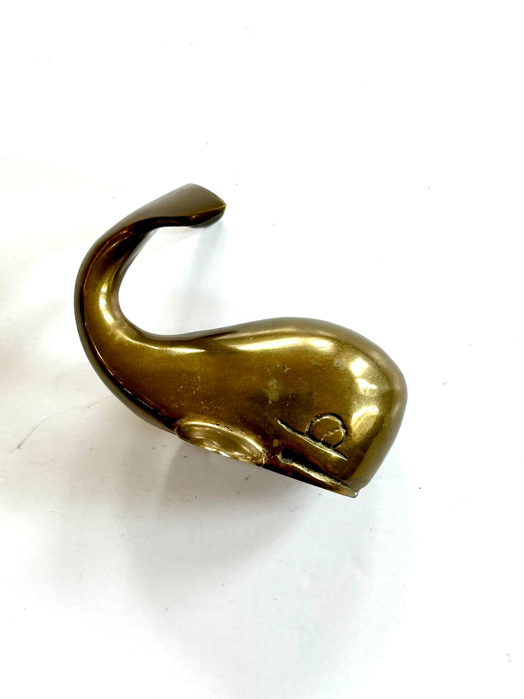 Vintage Brass Whale Statue Figure Tabletop Sea Figure Coastal Decor ...
