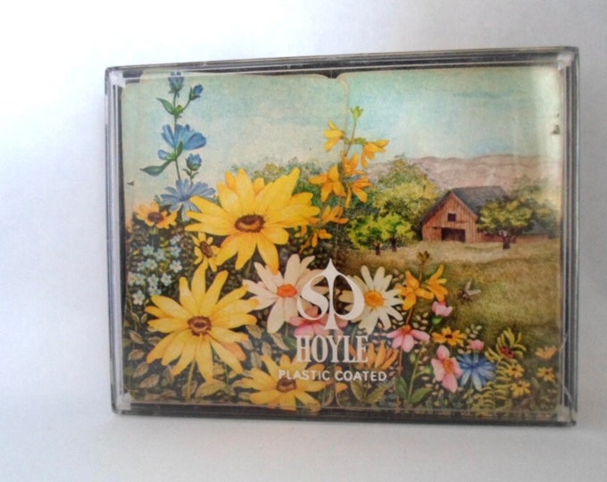 Vintage Hoyle Playing Cards With 2 Part Farm Scene With Daisies 2 SETS ...