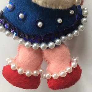 Vintage Felt Christmas Angel Girl Hand Made Felt Ornaments Christmas ...
