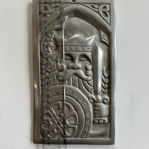 Vintage Viking Metal Plaque Viking Helmet Relief Sign Striking ...