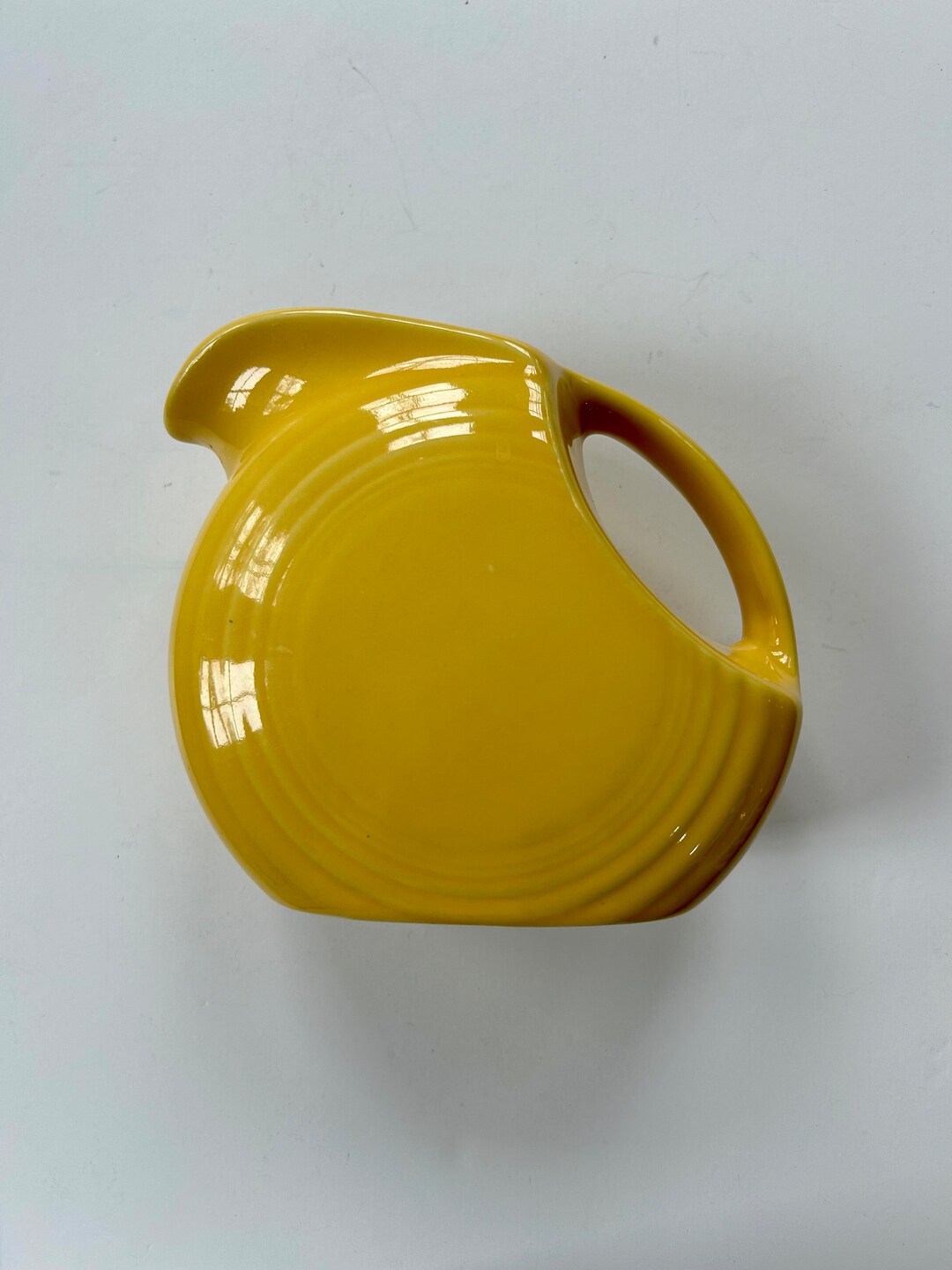 Vintage Fiestaware Small Juice Pitcher Disc Jug Yellow Sunshine - Etsy