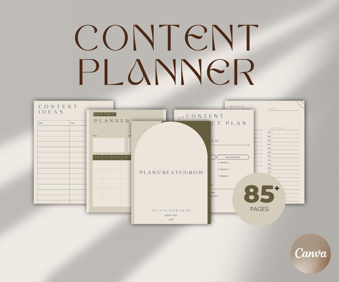 Content Planner Content Calendar Social Media Content Planner Digital ...