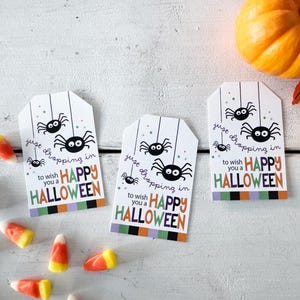 Printable Spider Halloween Gift Tag: Candy Bag Topper (instant Download ...