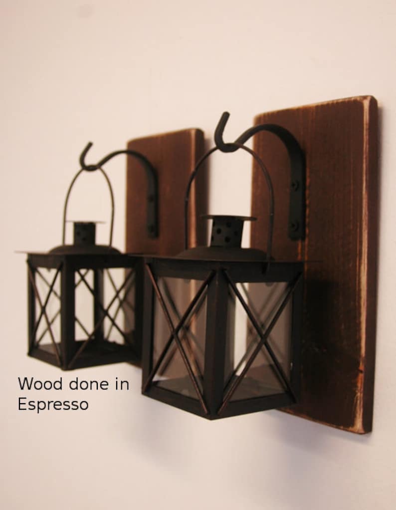 Rustic Wall Decor, Rustic Wall Sconce, Lantern Sconces, Black Lanterns ...