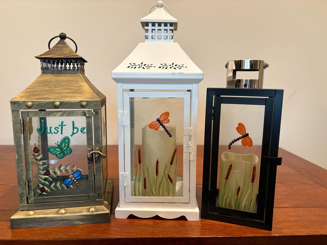 Dragonfly, Butterfly, Lady Bug Cattail Lantern. - Etsy