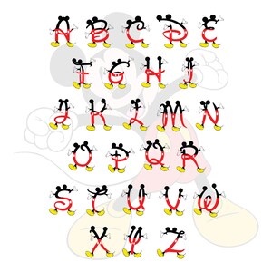 Mouse Font SVG, Mouse Alphabet SVG, Cartoon Font SVG, Letters Svg ...