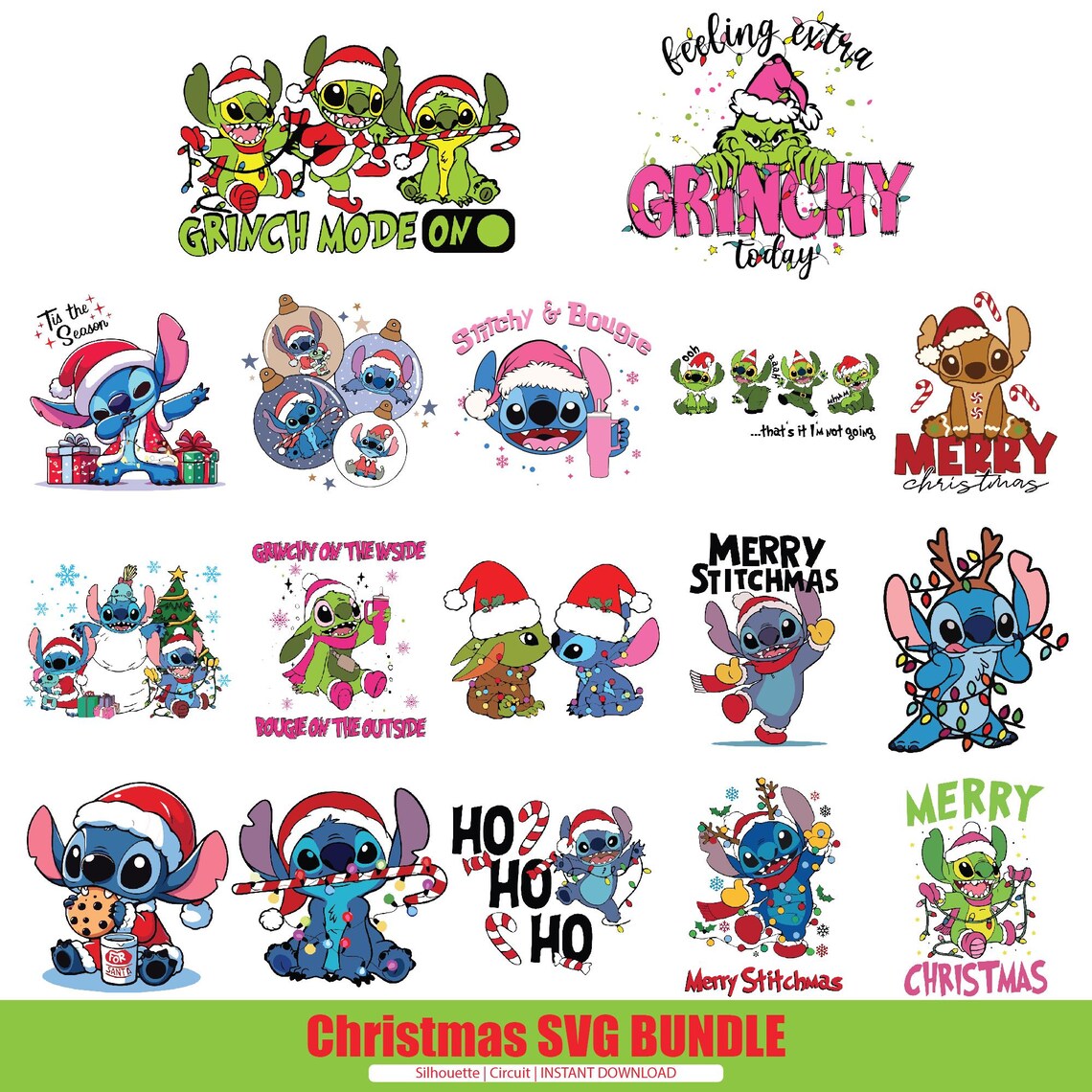 Christmas Stitch Svg, Christmas Cartoon Svg, Stitch Clipart, Christmas ...