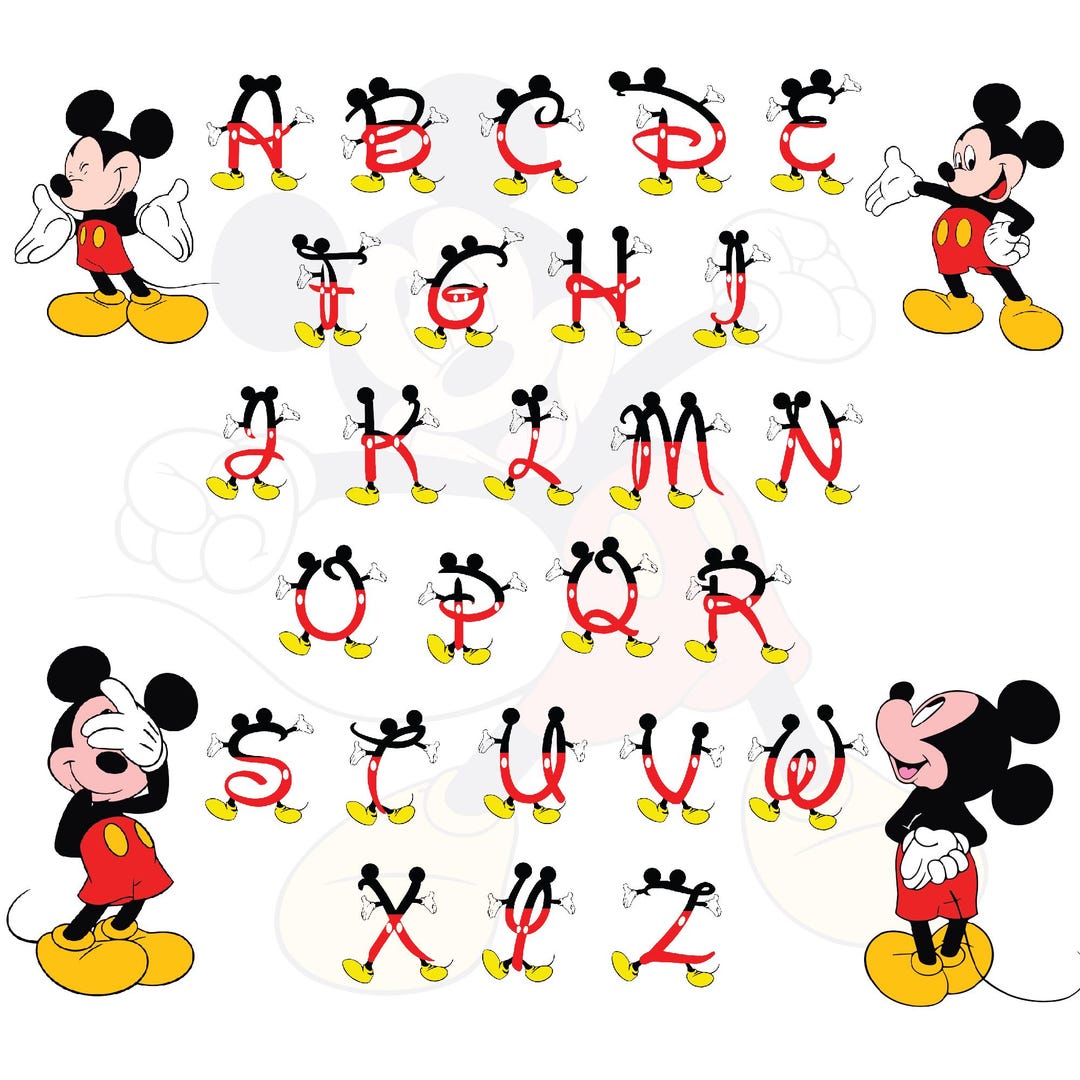 Mouse Font SVG, Mouse Alphabet SVG, Cartoon Font SVG, Letters Svg ...