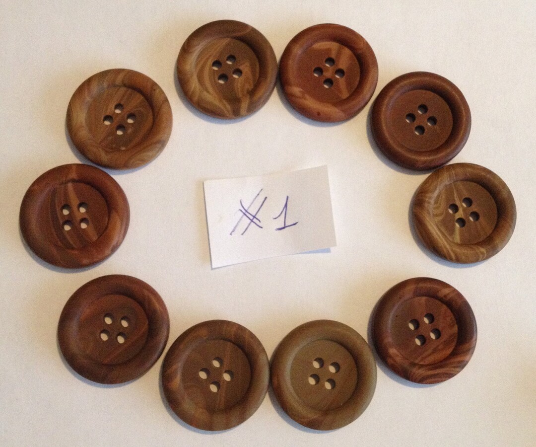 10 Fake Wood Plastic Buttons 4 Holes Sizes Mm 28 Choose Your - Etsy