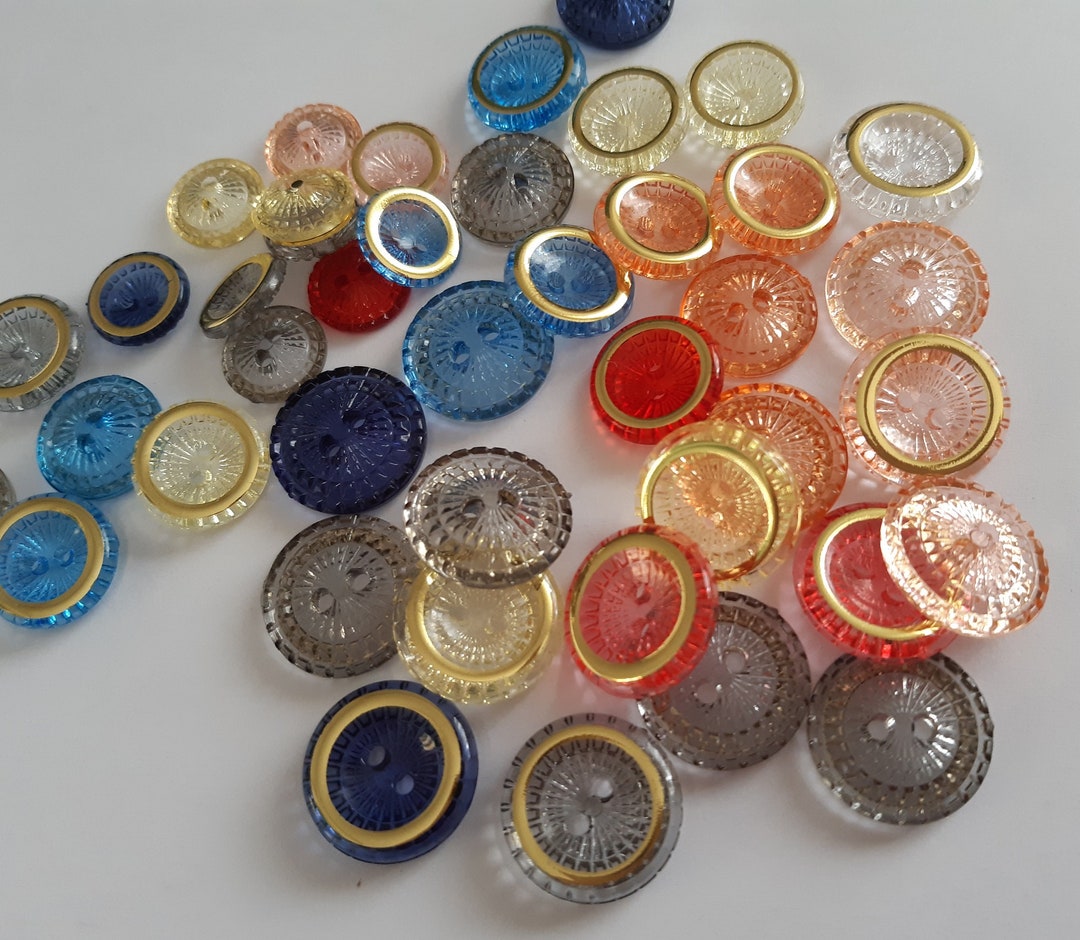 Golden Circle Clear Buttons in 10 Colors and 3 Sizes - Etsy