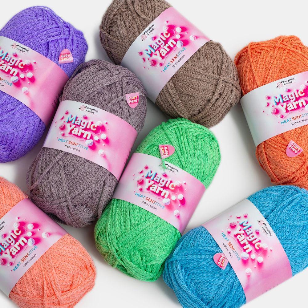 Heat Sensitive Cotton Yarn: Magic Color Changing Crochet, Knitting (164 ...