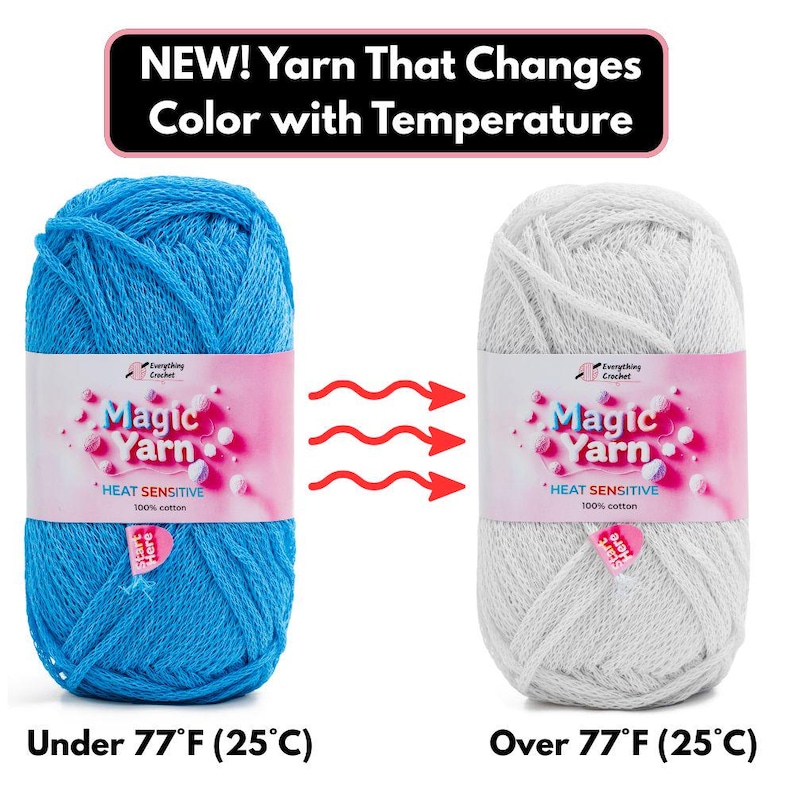 Color-changing Cotton Yarn: Heat Sensitive Magic Yarn for Knitting ...