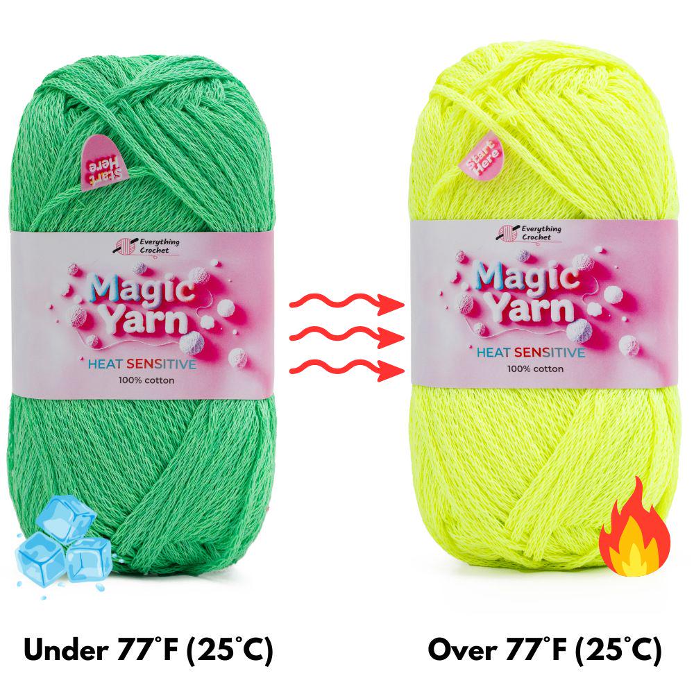Heat Sensitive Cotton Yarn: Magic Color Changing Crochet, Knitting (164 ...