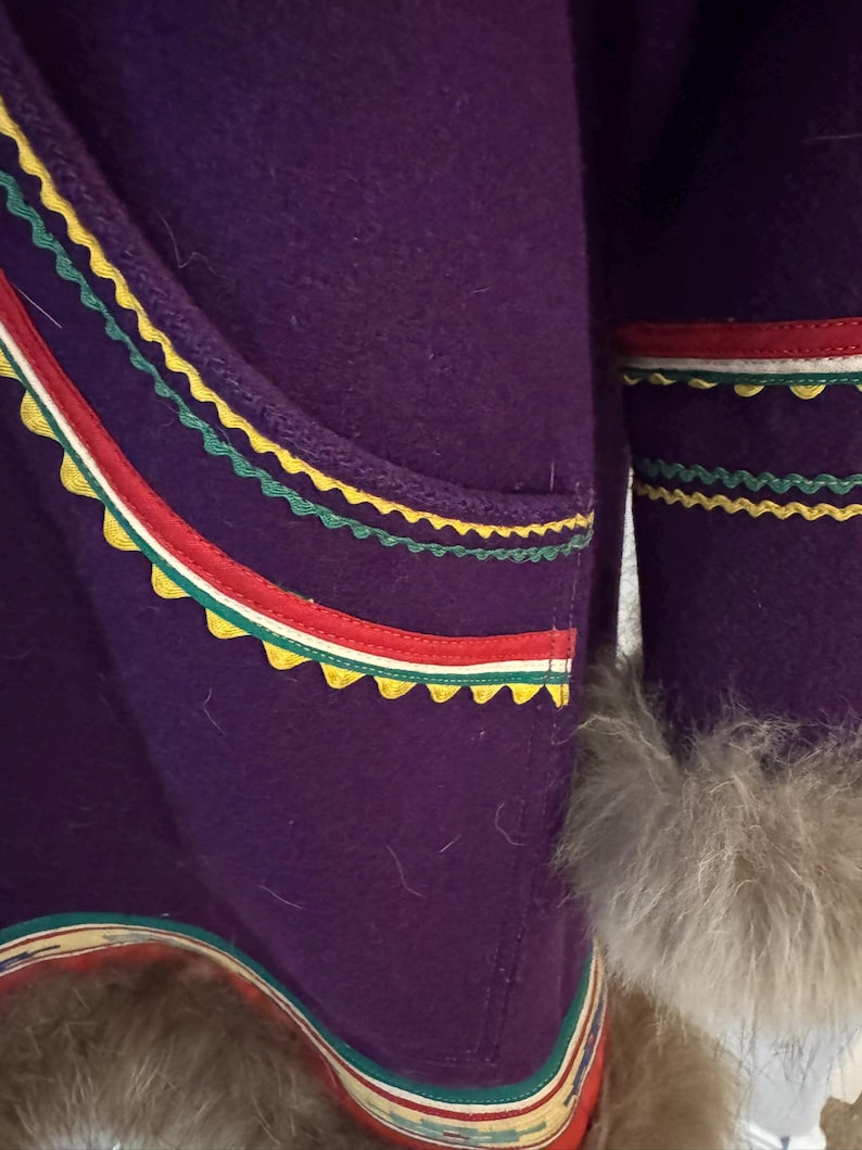 Vintage Purple Women's Wool & Fur Parka - Handcrafted in the Arctic in ...