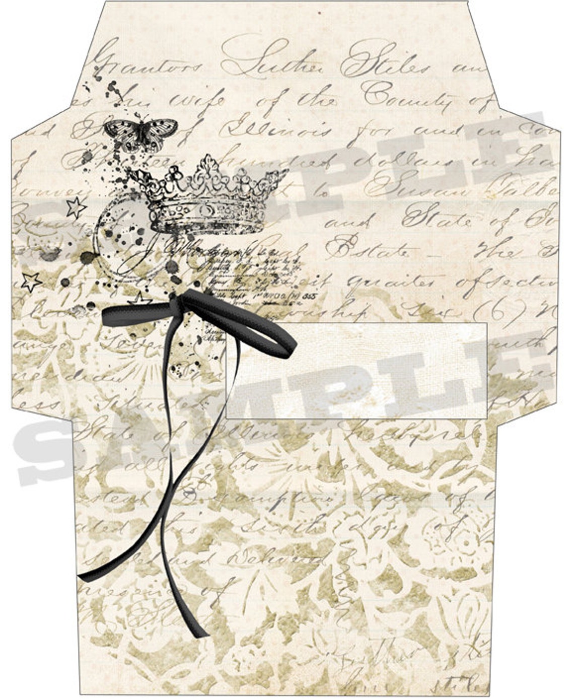 French Vintage Style Envelope No 3 PRINTABLE Digital Collage Sheet Set ...