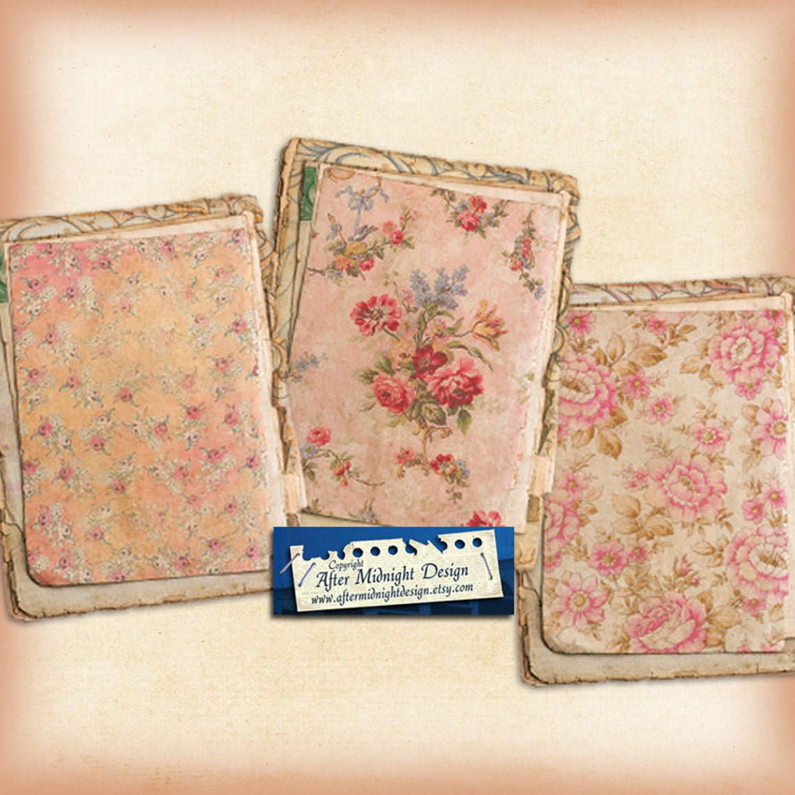 Vintage Stacked Papers No 1, Size 8,5x11 Inch, A4, Tags, Cards ...