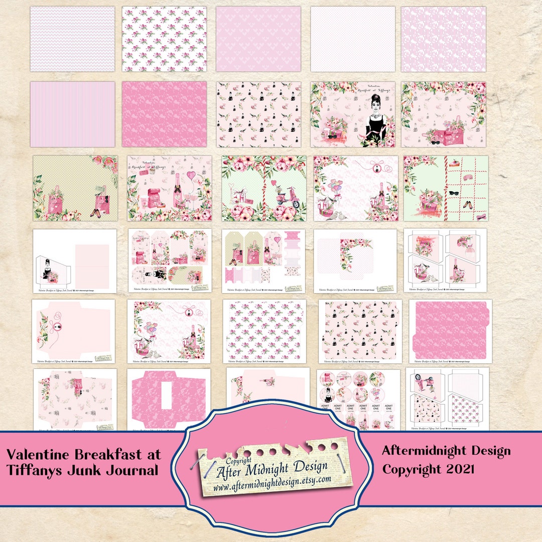 Valentine Breakfast at Tiffanys Junk Journal, Tiffany Journal, DIY ...