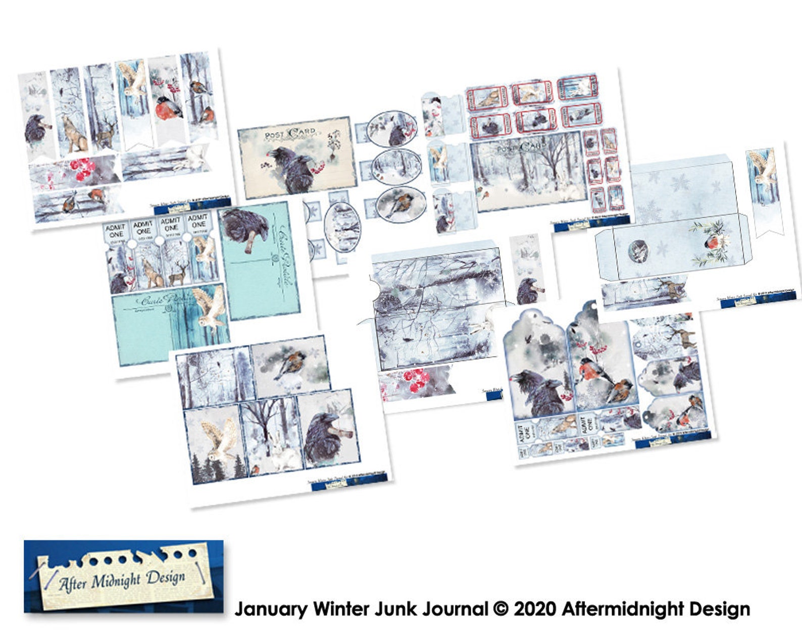 Junk Journal Kit January Winter DIY Junk Journal Birds - Etsy