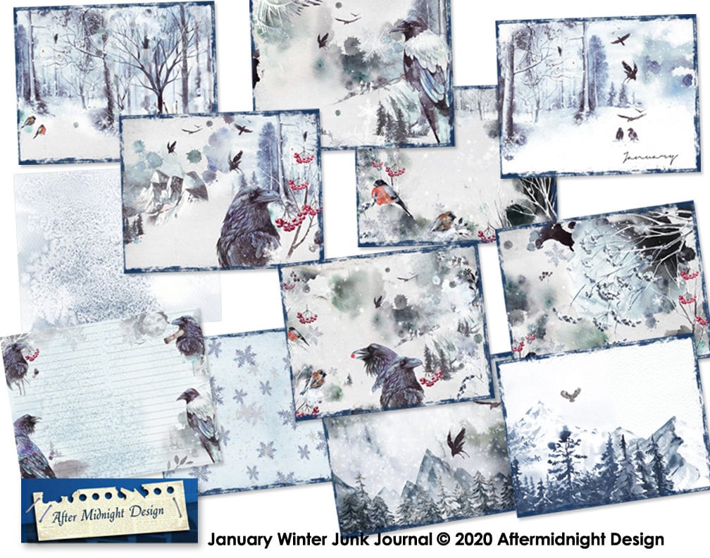 Junk Journal Kit January Winter DIY Junk Journal Birds - Etsy
