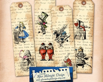 Alice in Wonderland Bookmarks, Digital Download - Etsy