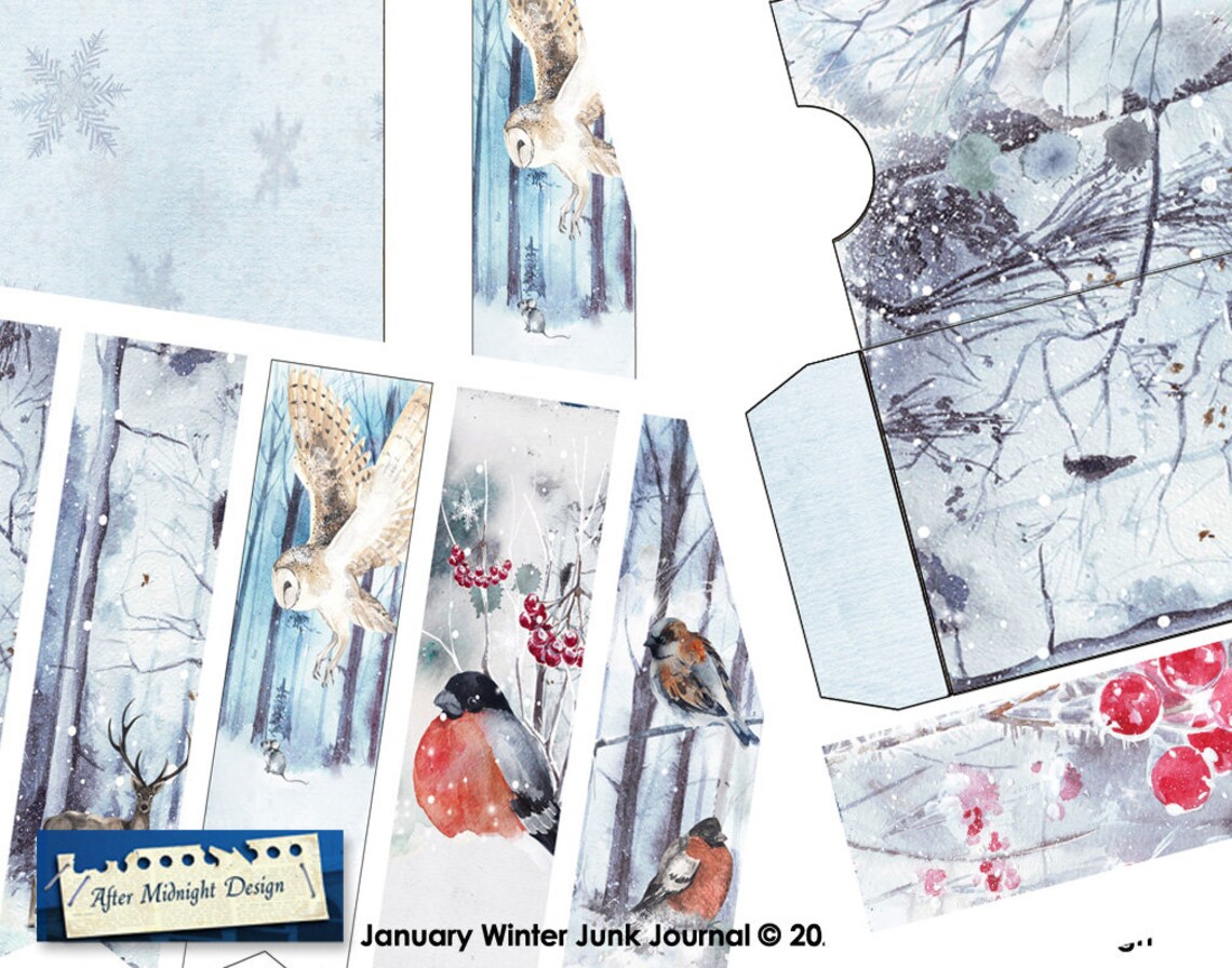 Junk Journal Kit January Winter DIY Junk Journal Birds - Etsy
