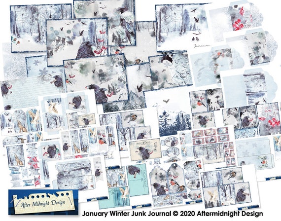 Junk Journal Kit January Winter DIY Junk Journal Birds - Etsy