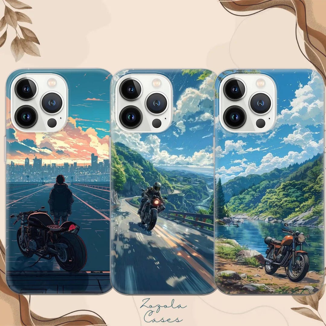 Motorcycle Phone Case Biker Cover for iPhone 17 Pro, 16e, 15, 14, 12 ...
