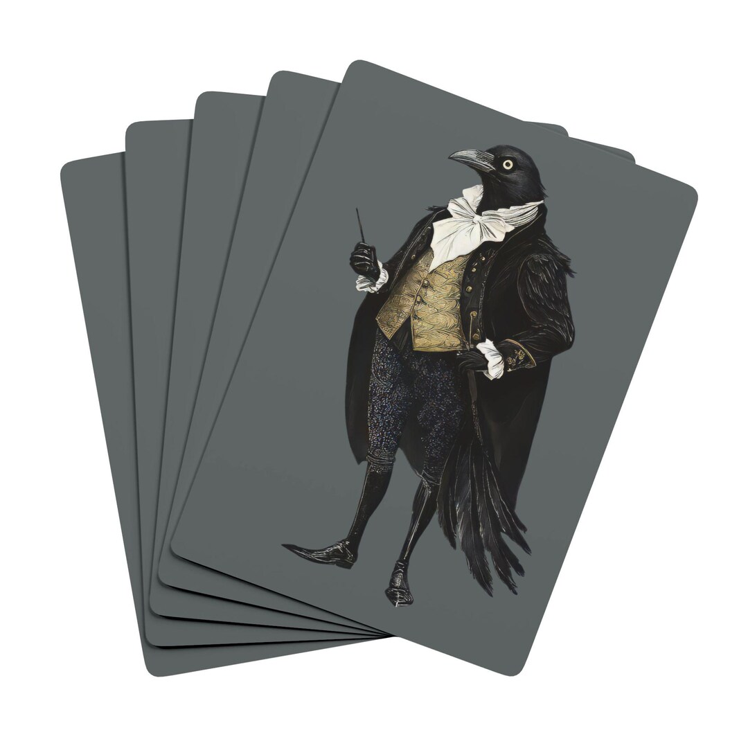 Victorian Raven Crow Poker Playing Cards, Unique Card Deck, Euchre ...