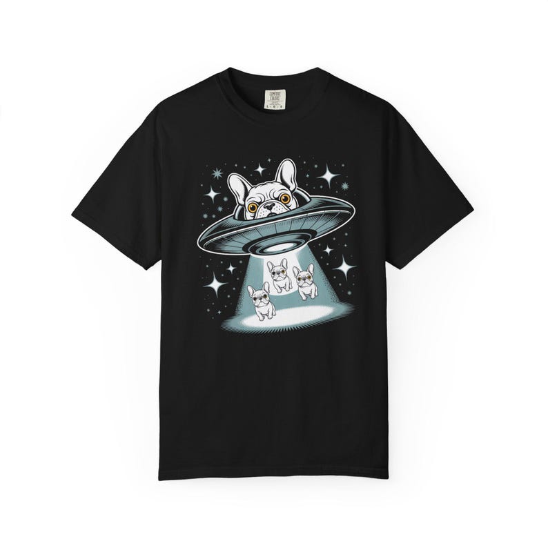 French Bulldog Alien Abduction UFO Unisex Tshirt Funny Frenchie Graphic ...