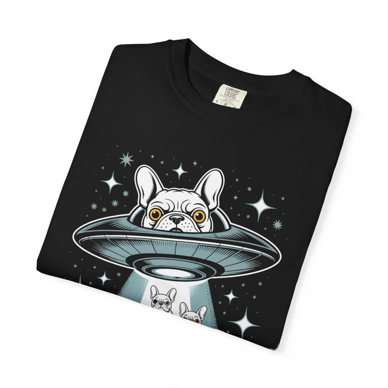 French Bulldog Alien Abduction UFO Unisex Tshirt Funny Frenchie Graphic ...