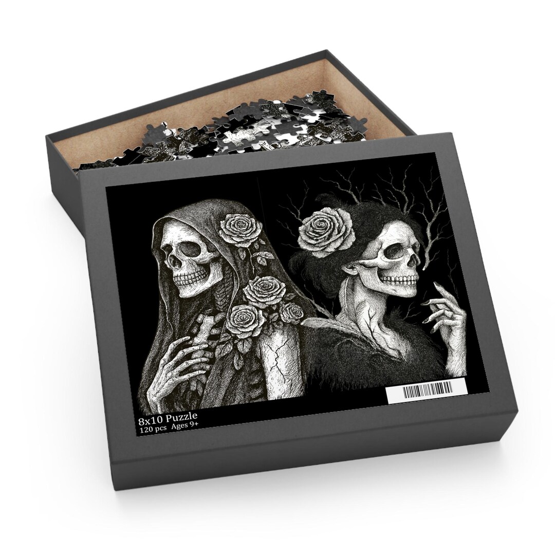 Gothic Skeletons Art Jigsaw Puzzle Skeletons Unique Jigsaw Puzzle ...