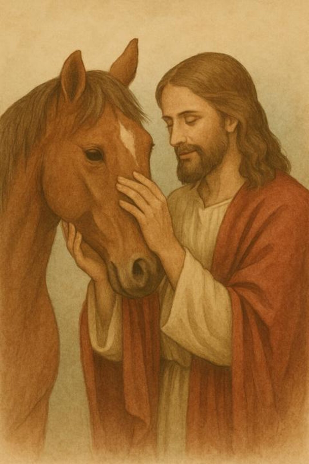 Jesus on Farm Art Bundle — 4 Printable Christian Wall Art Pieces ...